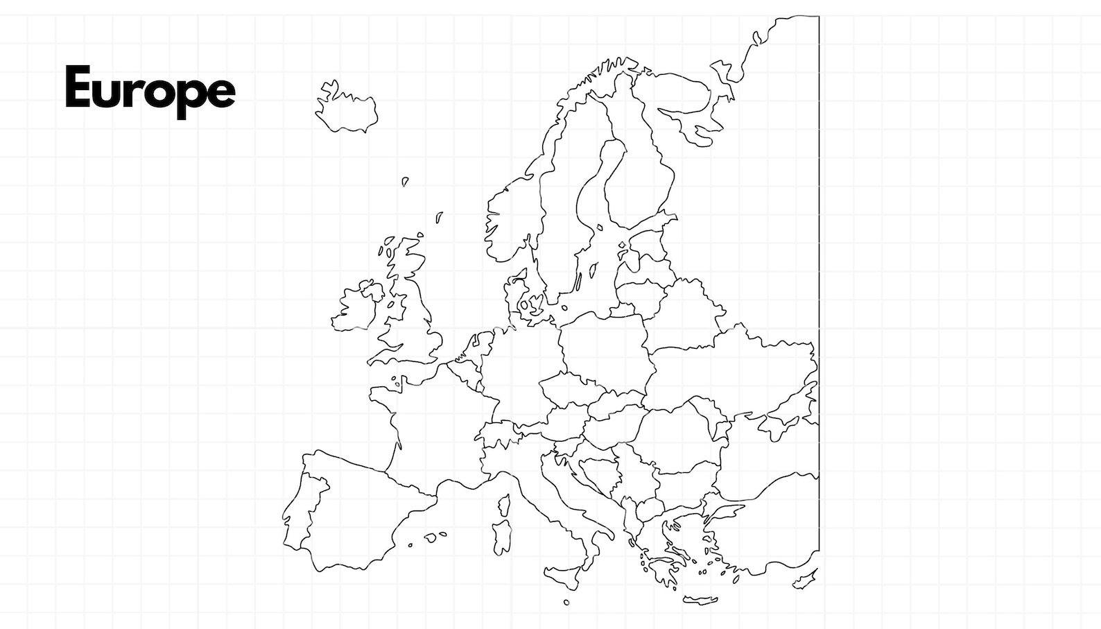 Europe Map - Outline, Line Art, Clipart, Cut Files for Cricut ...