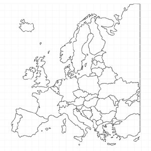 Europe Map - Outline, Line Art, Clipart, Cut Files for Cricut ...