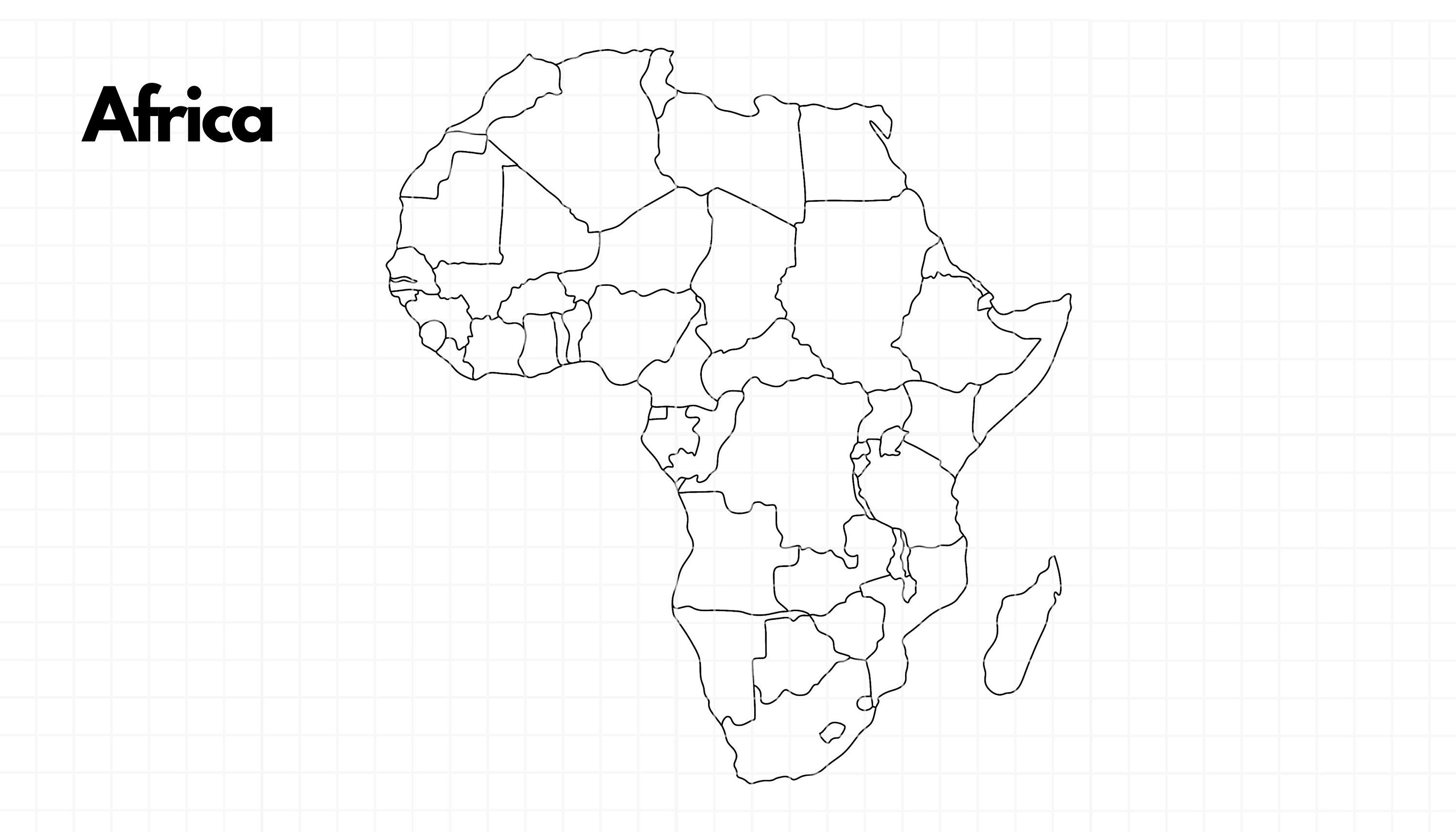Africa Map - Outline, Line Art, Clipart, Cut Files for Cricut ...