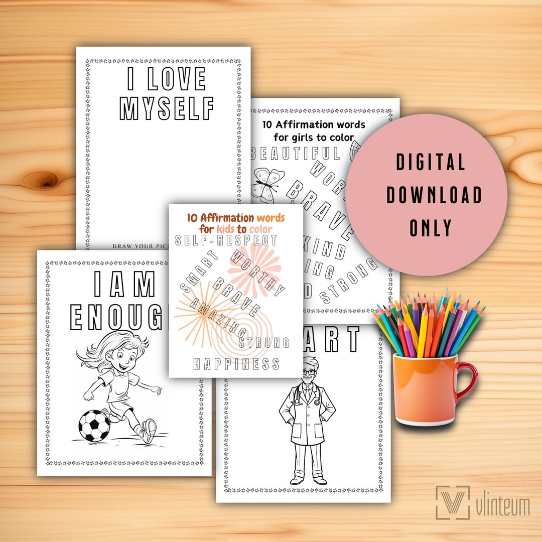 Positive Kids Affirmations Coloring Sheets Inspiring Coloring Sheets ...