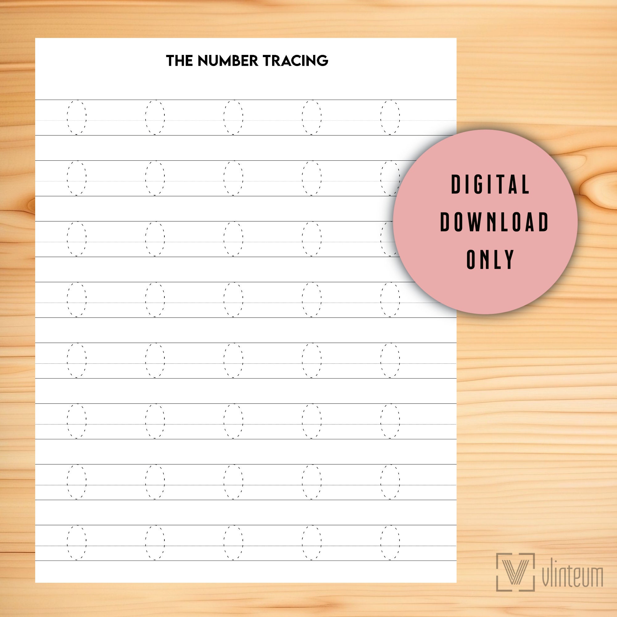 Numbers Tracing Digital Download School Supply Preschool KDG Learning ...