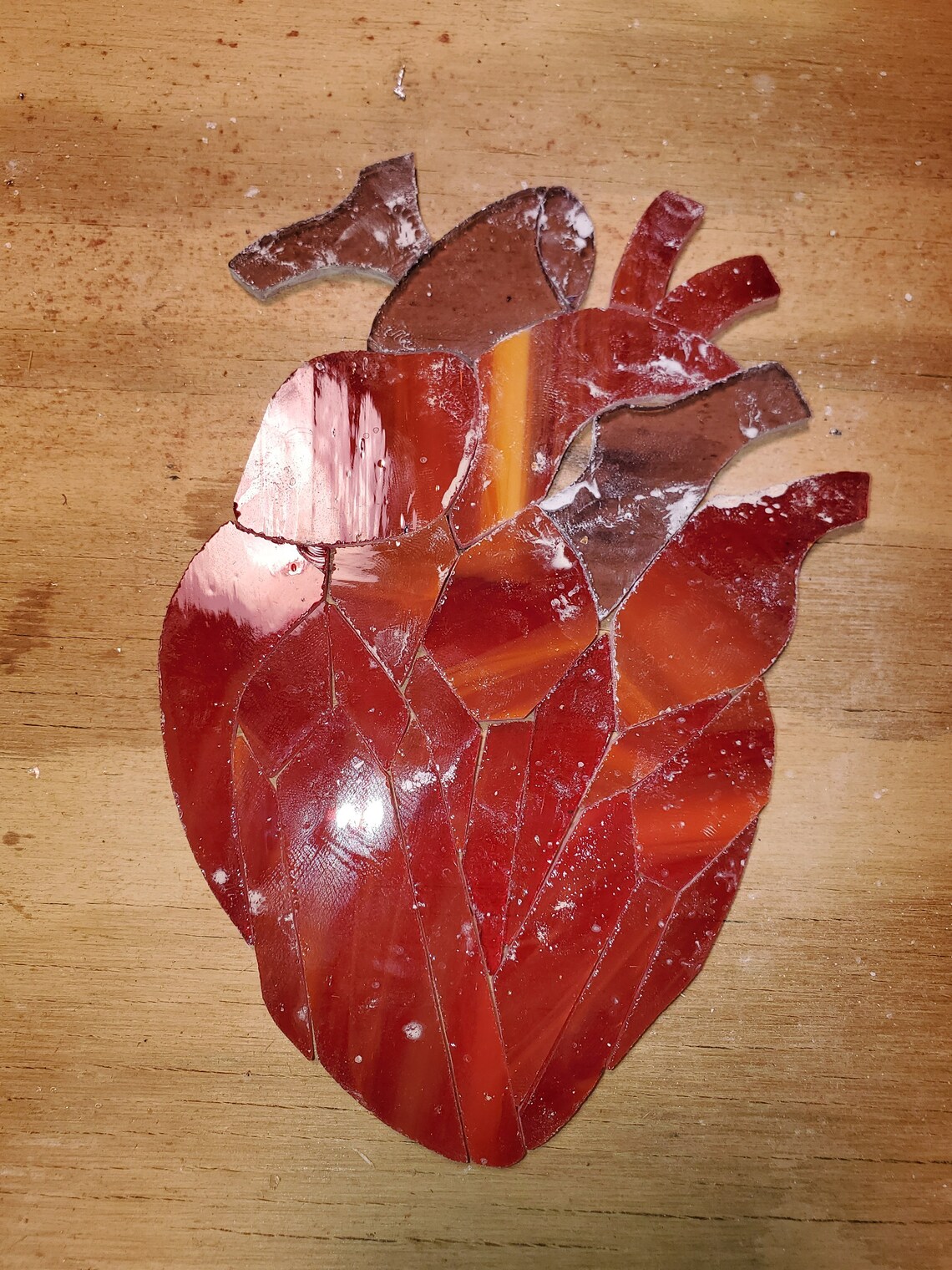 Glass Heart Art, Anatomic Art, Heart Stained Glass, Heart Suncatcher ...