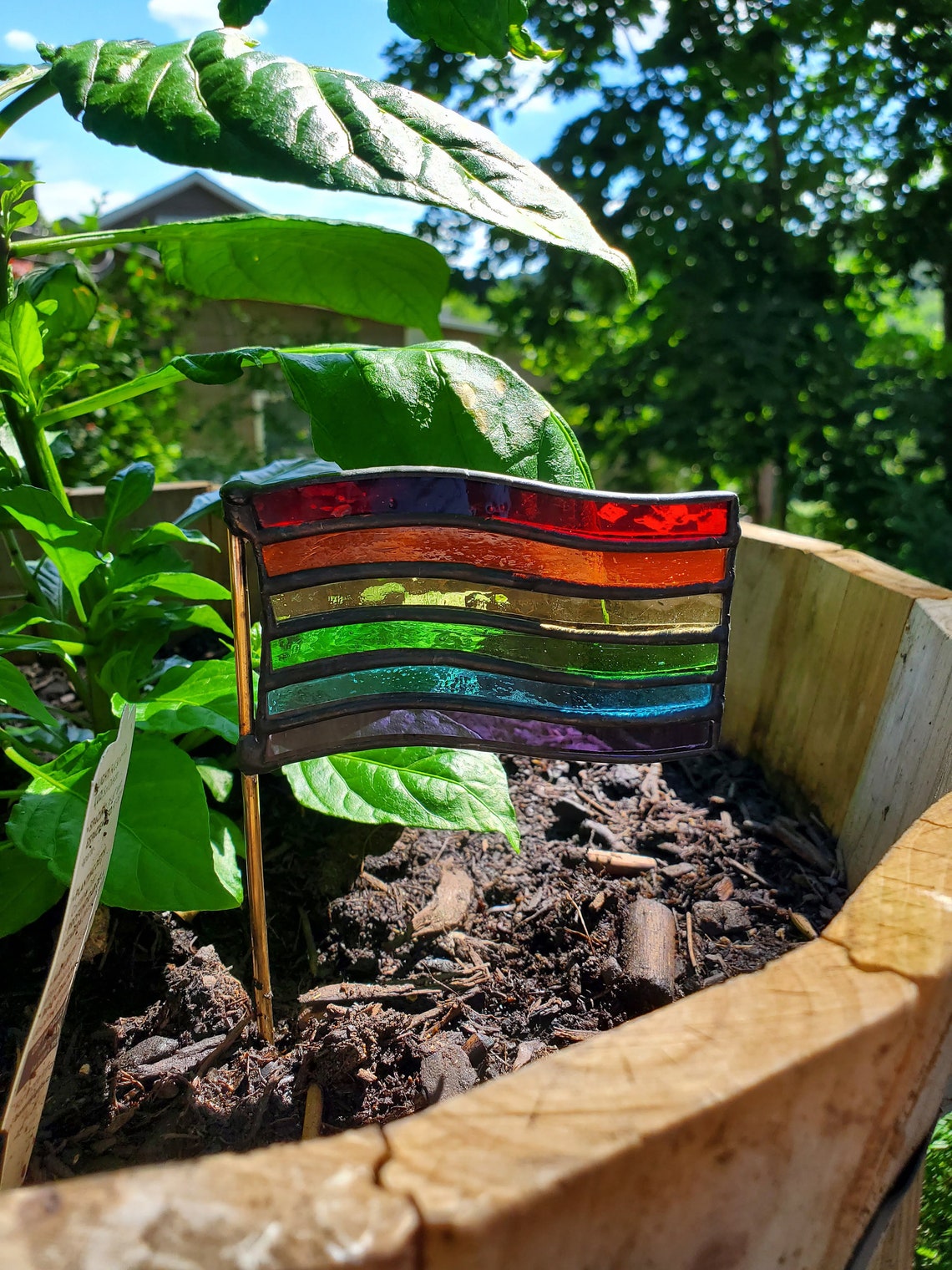 LGBT Garden Decor Pride Gift LGBT Decor Flag Glass Garden - Etsy