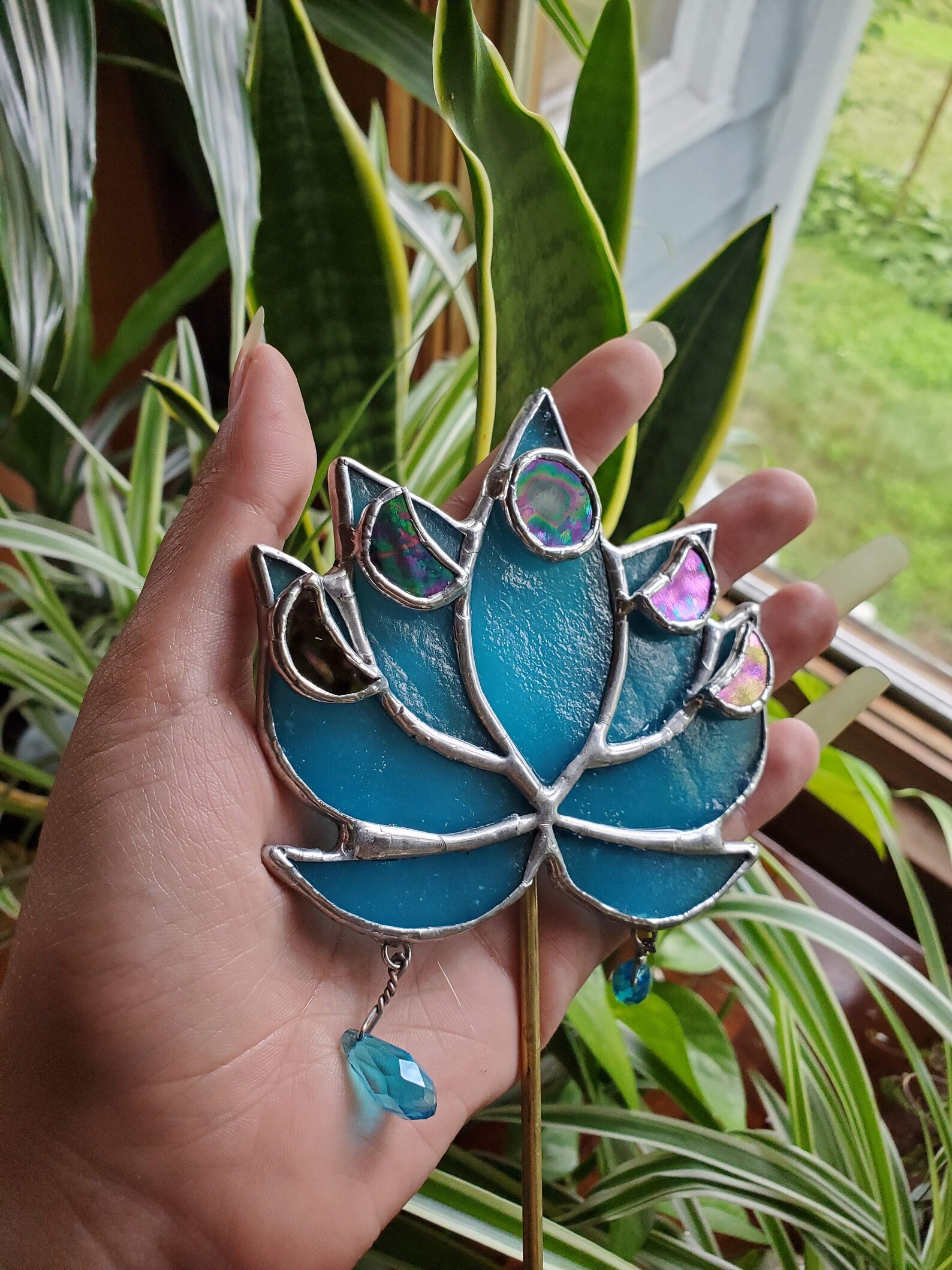 Garden Glass Decor Lotus Glass Gift for Plant Lover Flower - Etsy