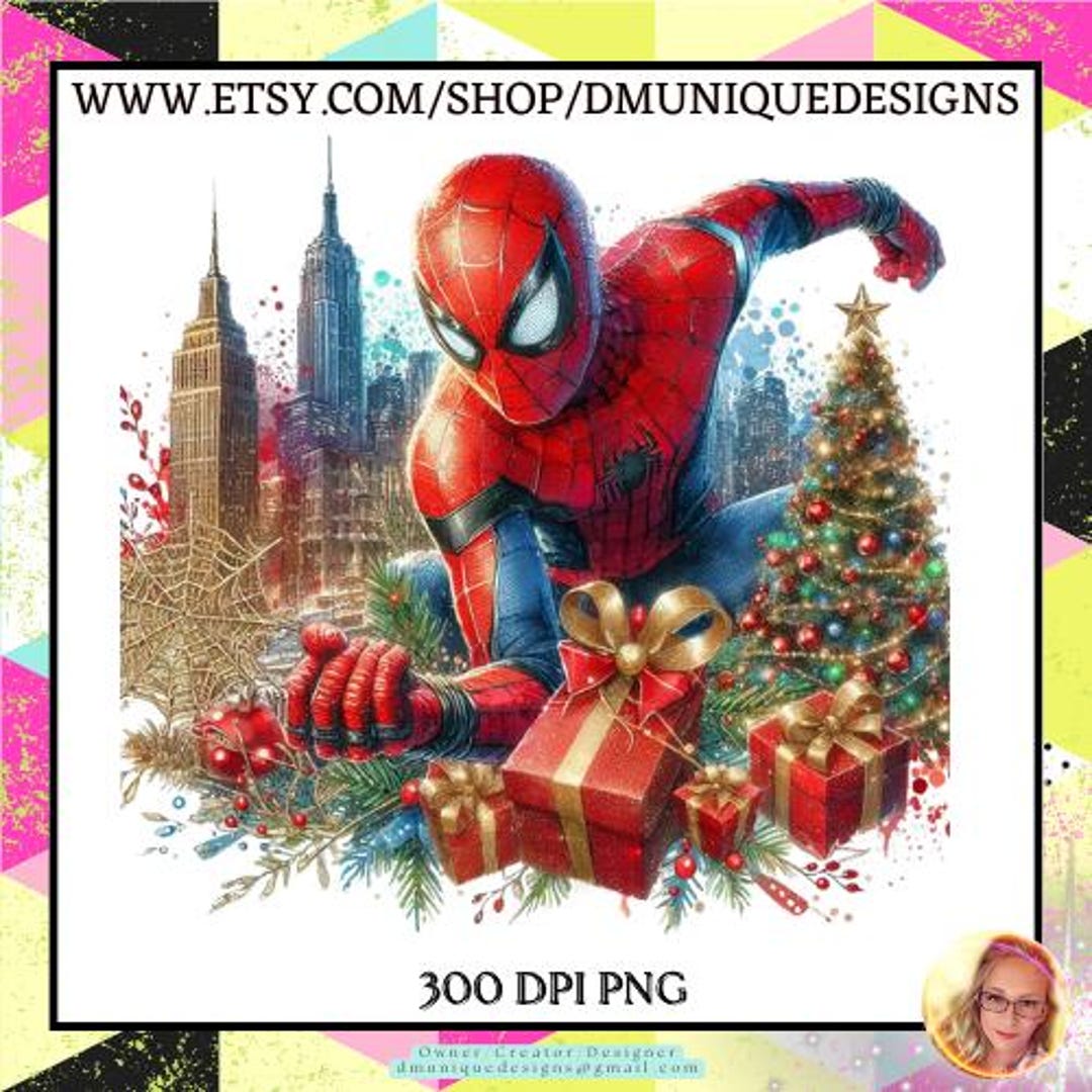 Spiderman Christmas PNG - Etsy