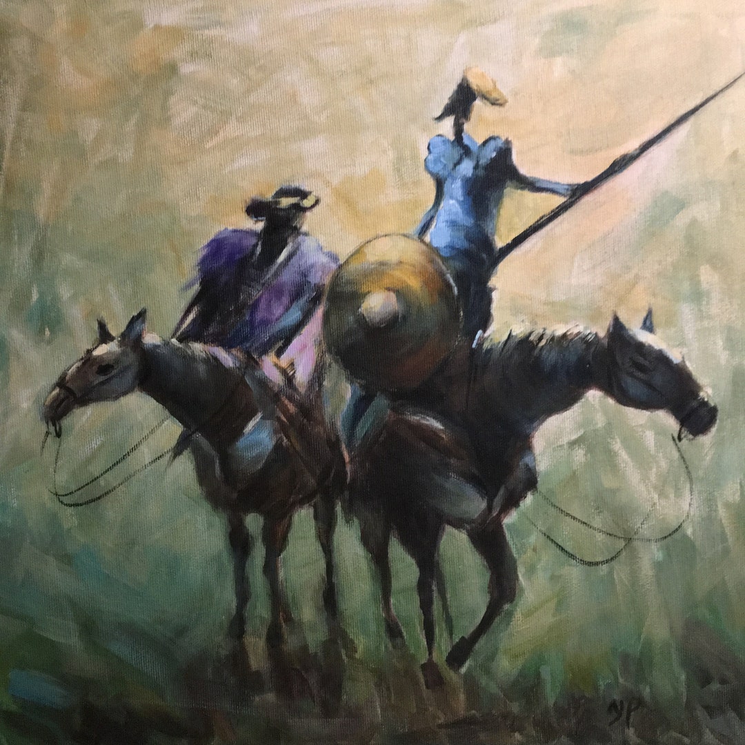 Don Quixote People Art Original Knight on Horse Famous Literary ...