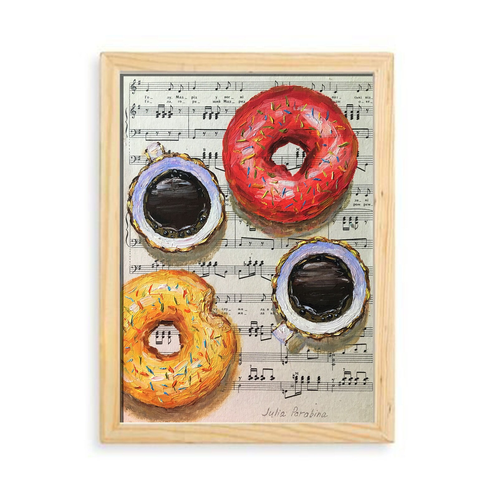 Donut Oil Painting.sweets Dessert Original Artwork.painting for the ...