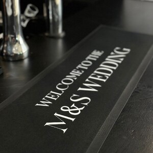 Personalised Wedding Birthday Party Bar Runner/bar Mat/beer Mat Barware ...