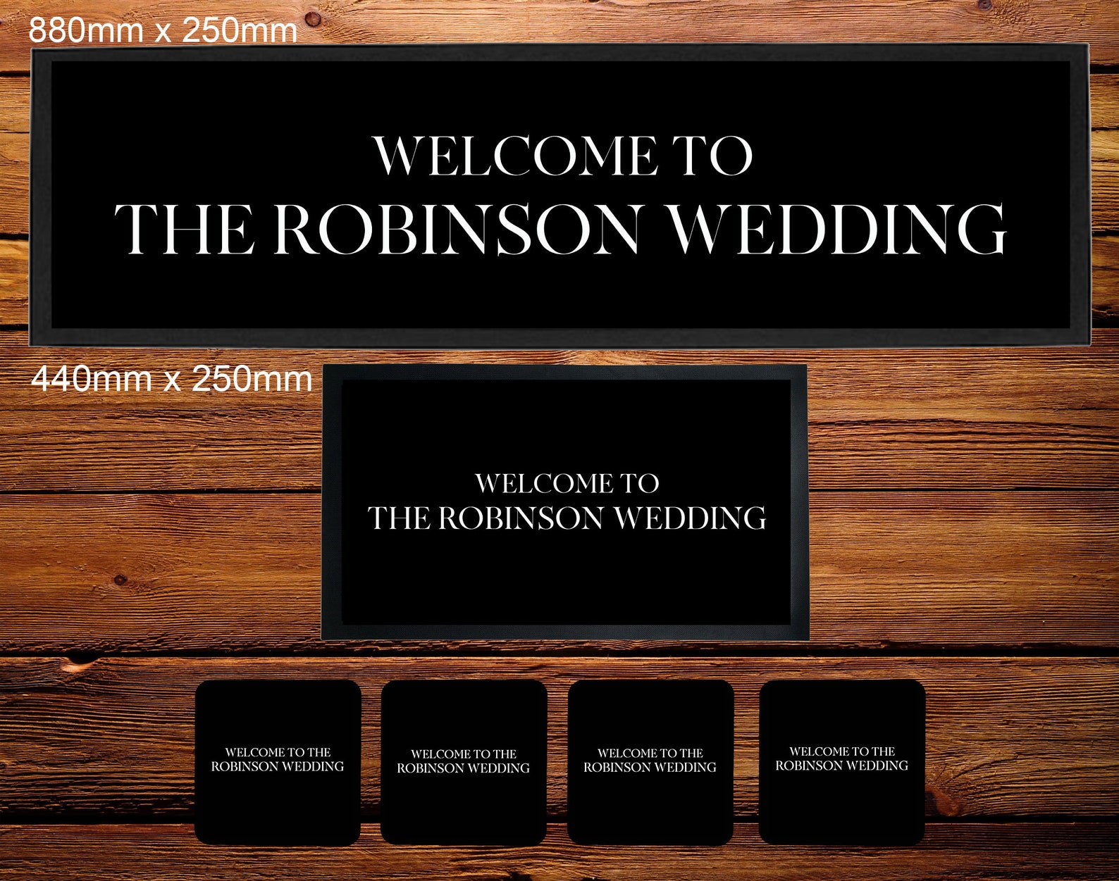 Personalised Wedding Birthday Party Bar Runner/bar Mat/beer Mat Barware ...