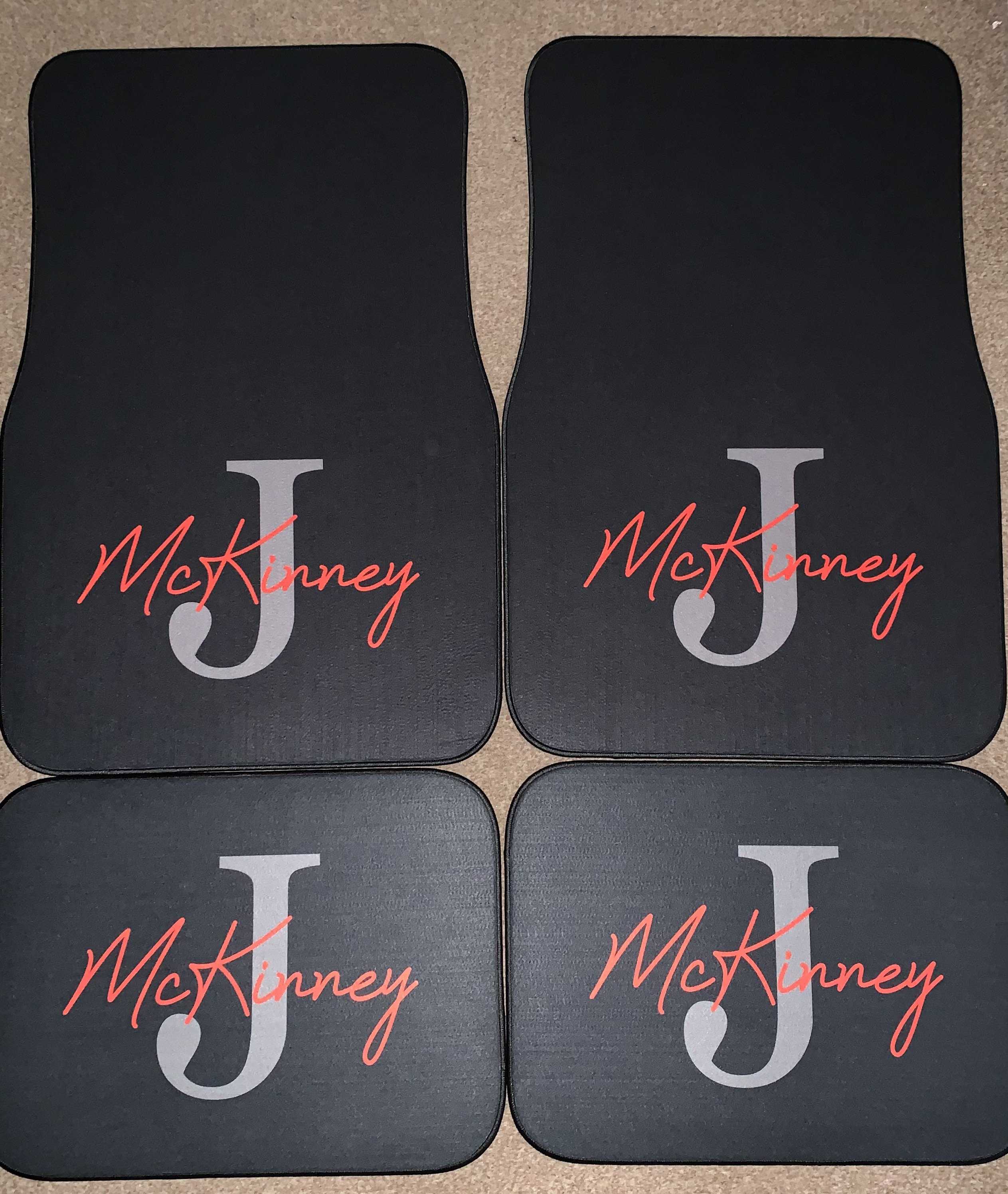 Personalised Custom Printed Initial/ Name Car Mats sold by Susi ...