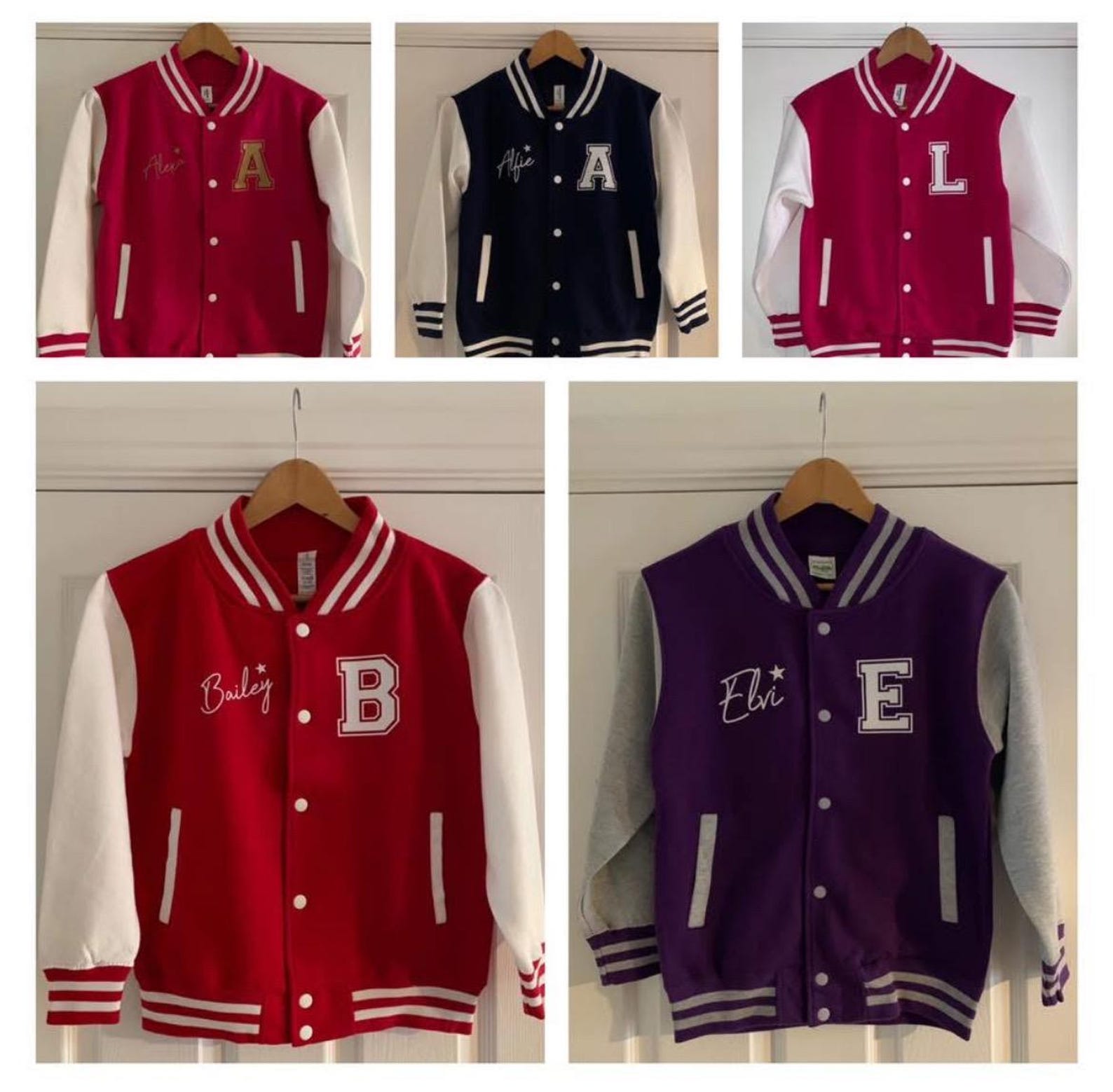 Children's/kids Personalised Varsity Jacket, Ideal Gift, Christmas ...