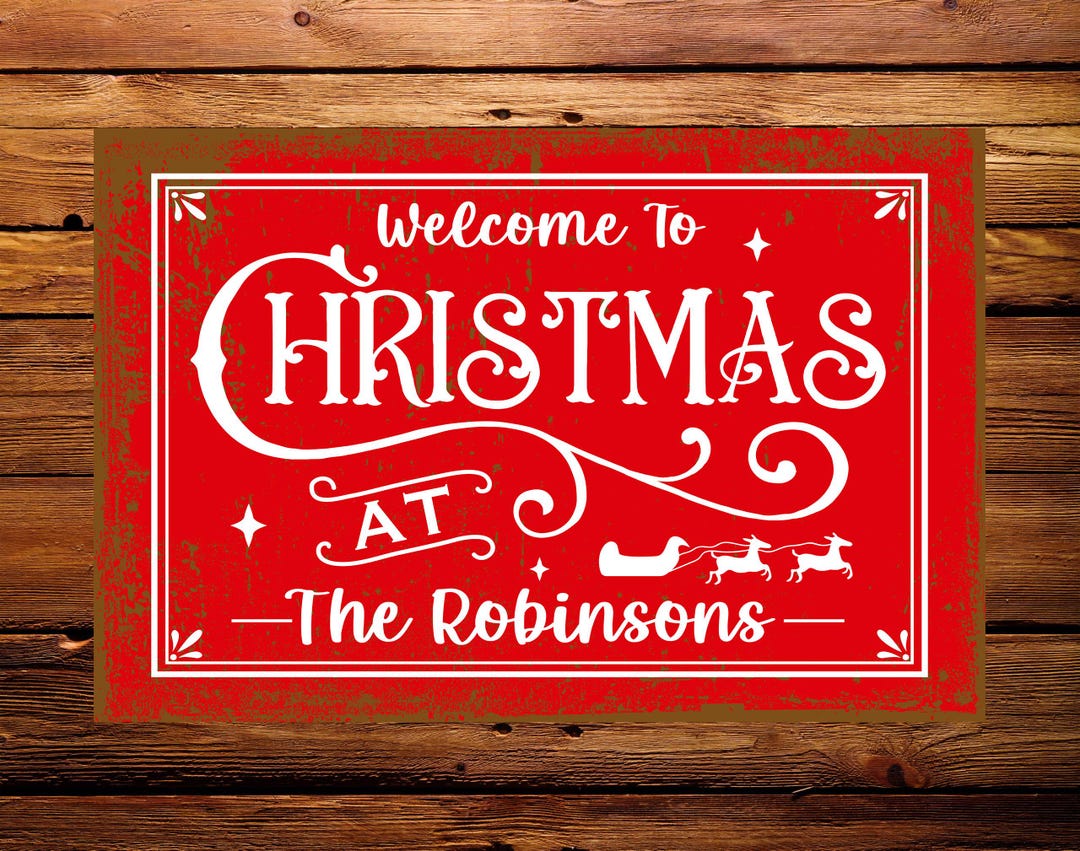 Personalised Christmas Aluminium Sign, Bar/man Cave Vintage Look ...