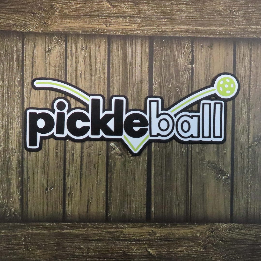 Pickleball Scrapbook Title Die Cut Premade Green and Black Pickleball ...