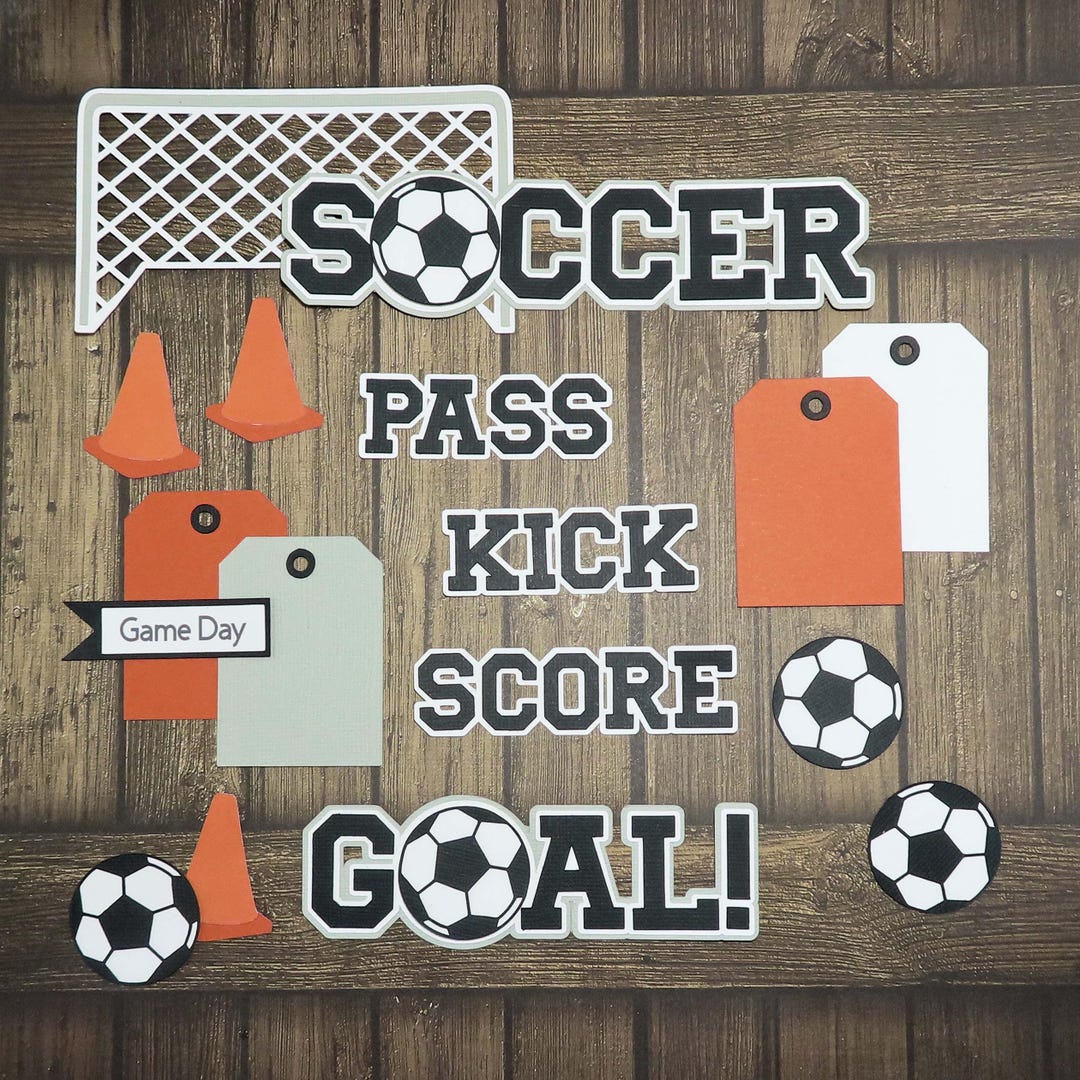 Soccer Scrapbook Title Die Cut Kit Scrapbook Embellishment Cluster ...