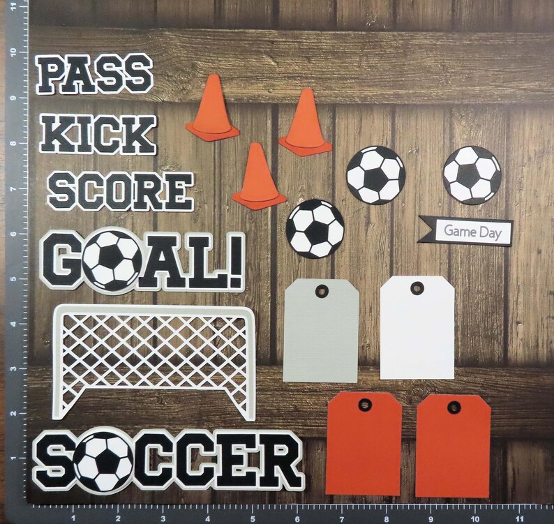 Soccer Scrapbook Title Die Cut Kit Scrapbook Embellishment Cluster ...