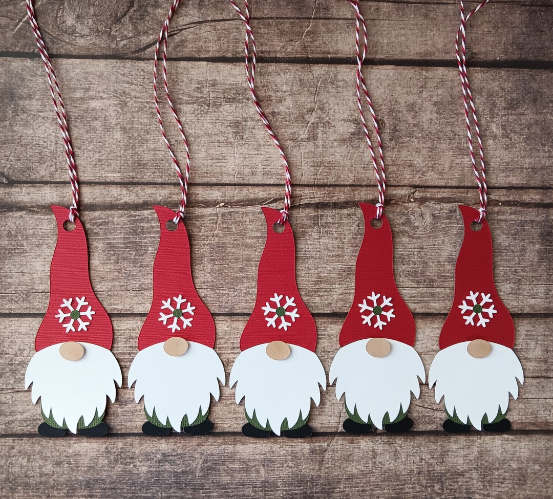 Christmas Tag Gnome Tag Christmas Gnome Gift Tag Holiday Paper Pieced ...