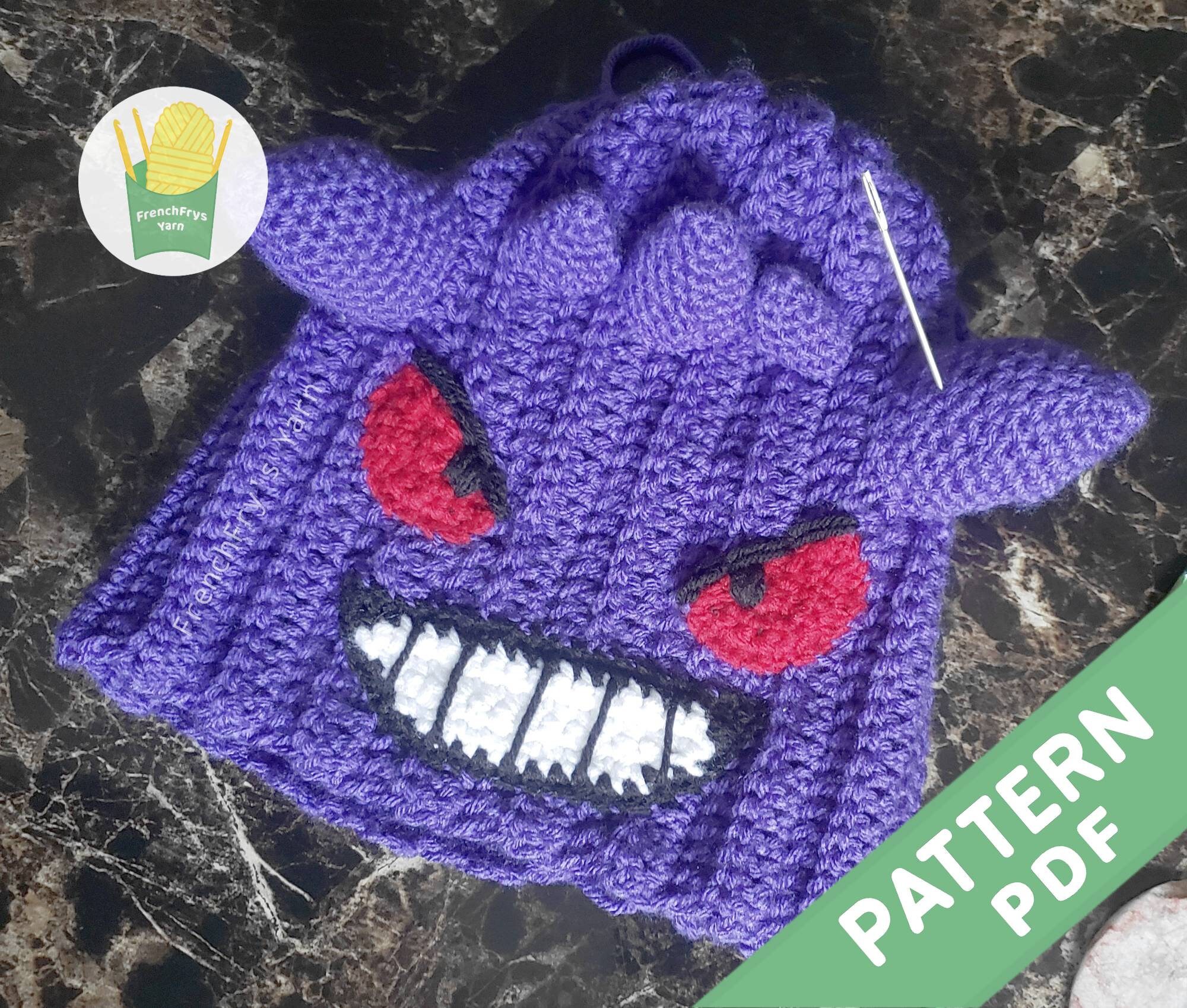Gengar Cap Crochet Pattern Pokemon Go Inspired Hat Slouchy - Etsy