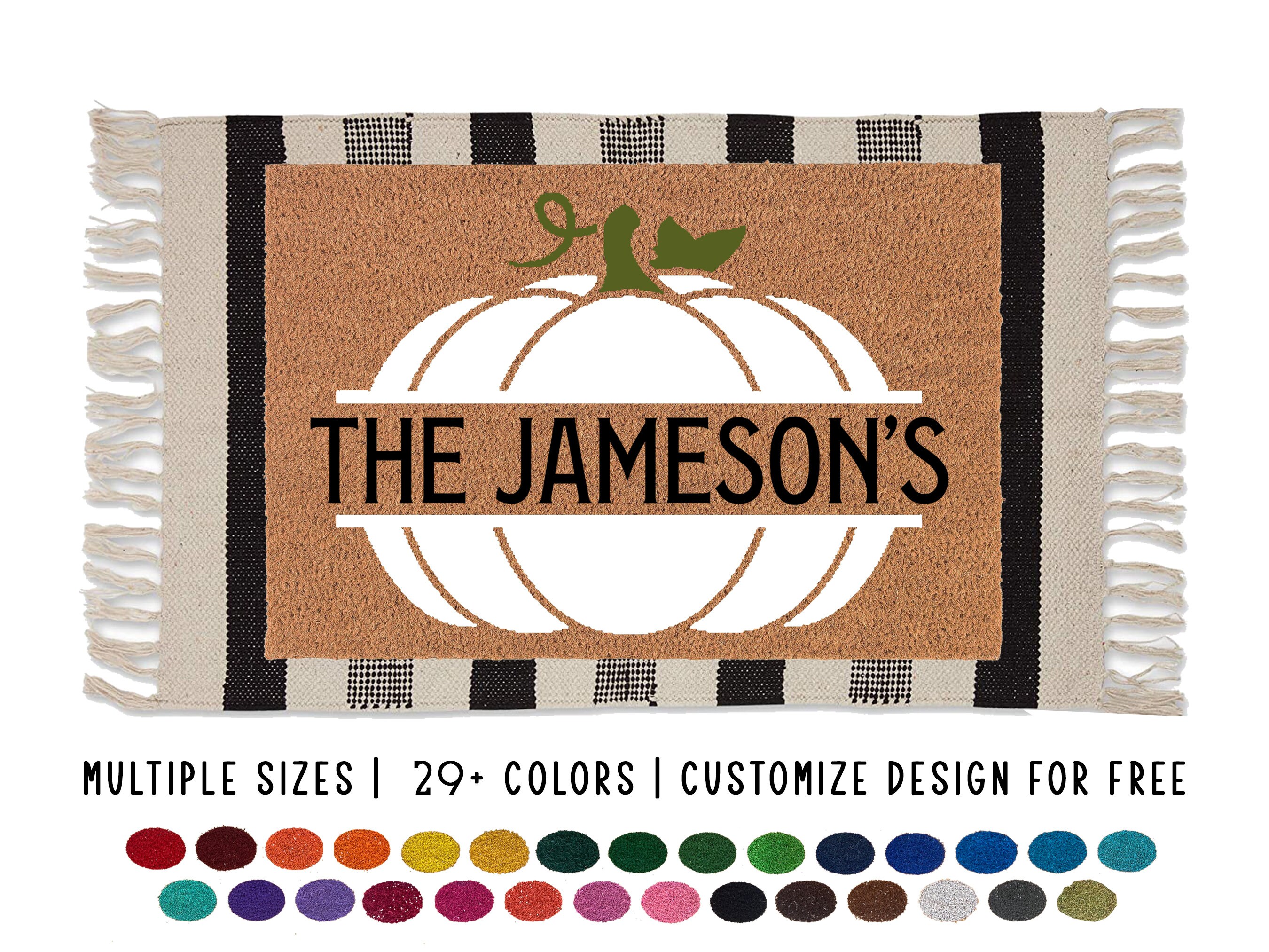 Personalized Pumpkin Doormat White Pumpkin Doormat Pumpkin - Etsy UK