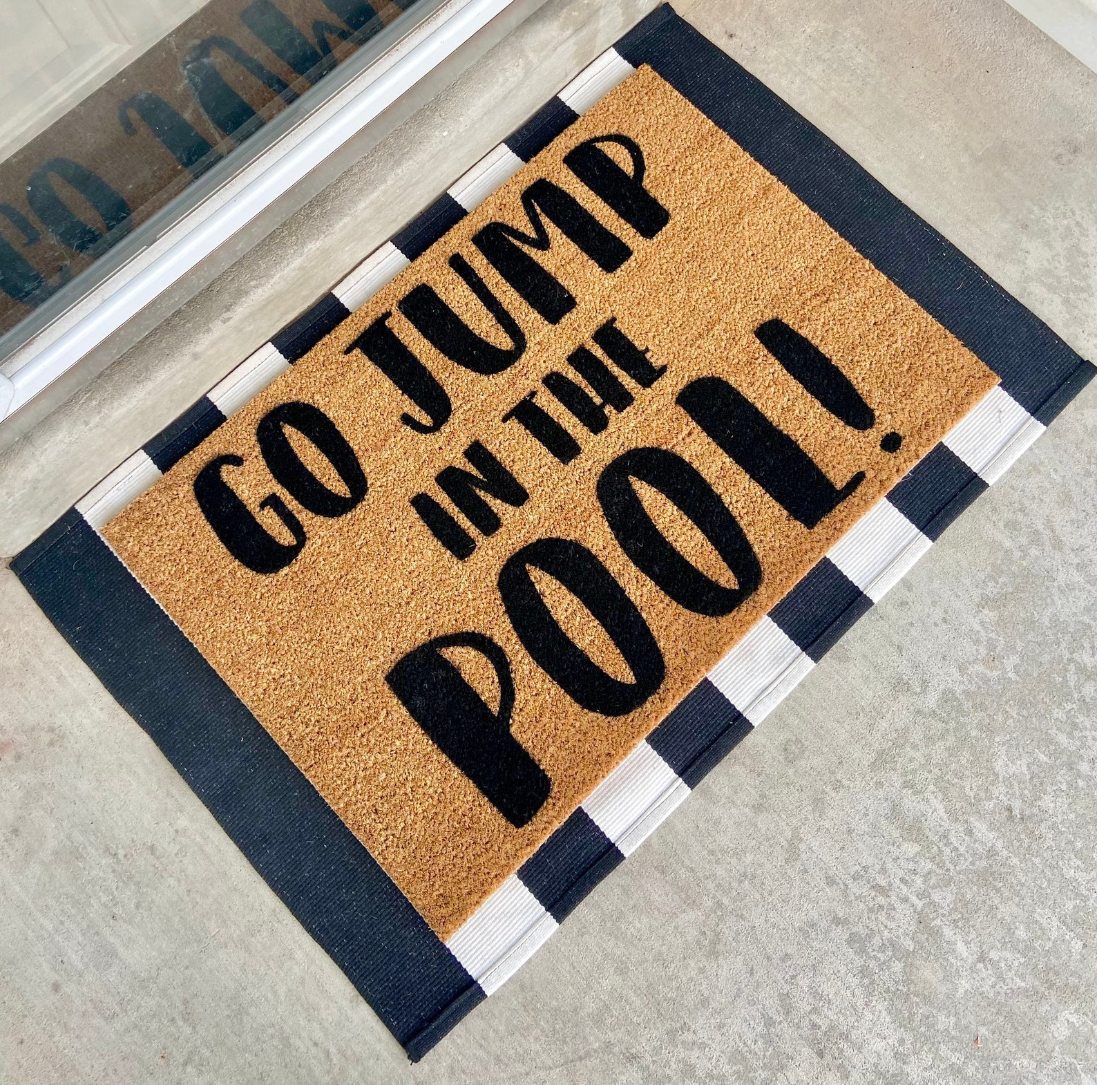 Go Jump in the Pool Doormat Swimming Pool Doormat Swimming - Etsy