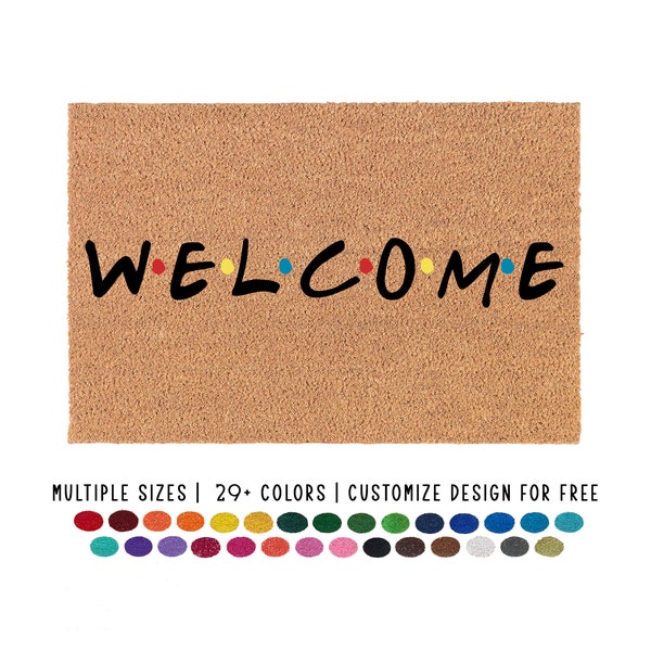 Friends Welcome Mat - Etsy