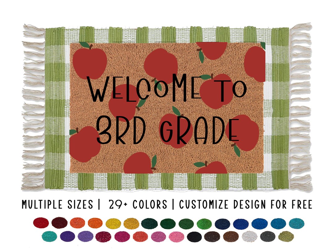 Welcome to Class Doormat, Apple Classroom Doormat, Classroom Welcome ...