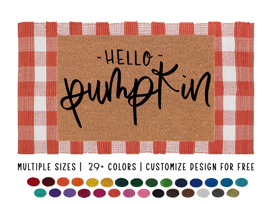 Hello Pumpkin Doormat, Hello Pumpkin Welcome Mat, Cute Halloween Decor ...