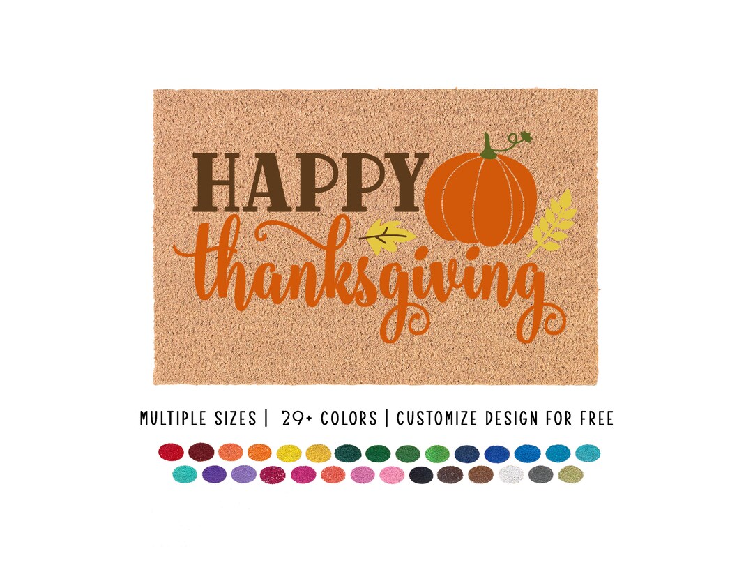 Happy Thanksgiving Doormat, Thanksgiving Doormat, Thanksgiving Welcome ...