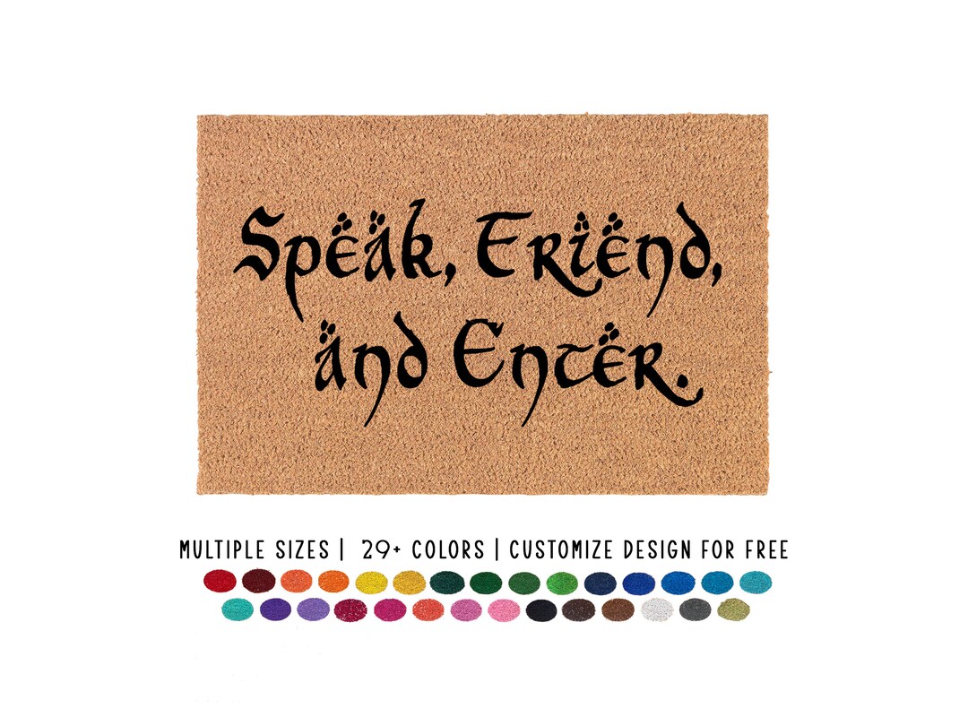 Customizable LOTR Gift: Personalized Hobbit Welcome Mat - 100% ...