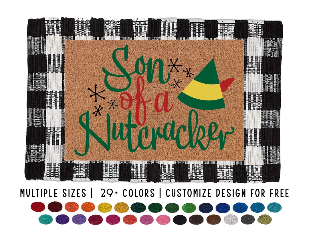 Elf Doormat, Son of A Nutcracker Doormat, Funny Christmas Doormat, Elf ...
