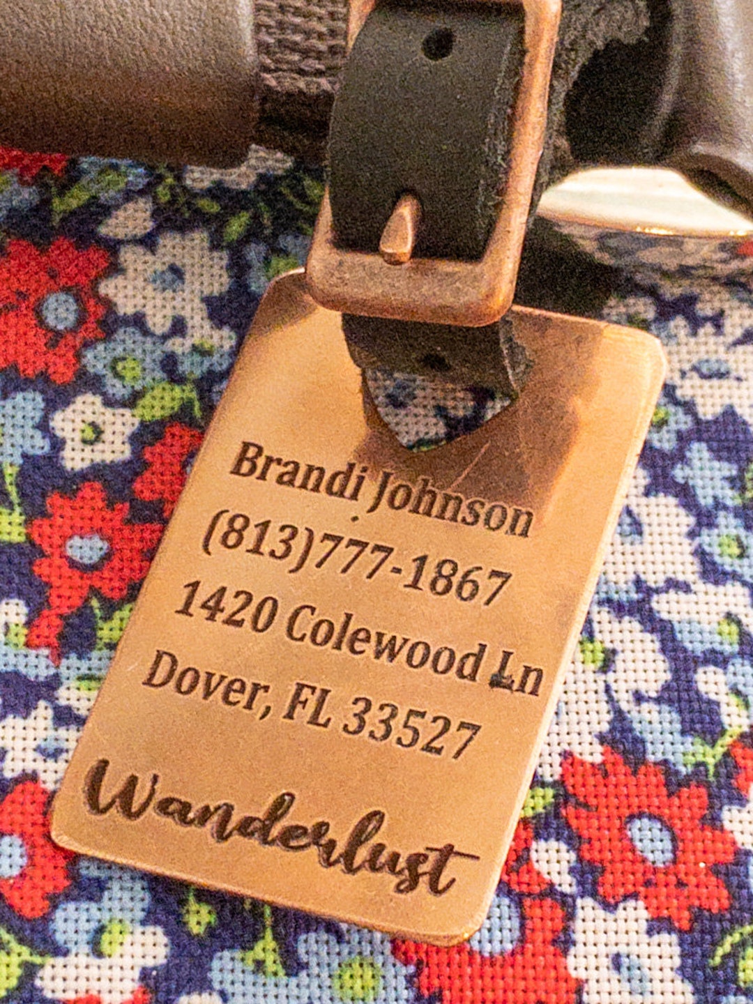 Engraved Copper Luggage Tag Personalized - Etsy