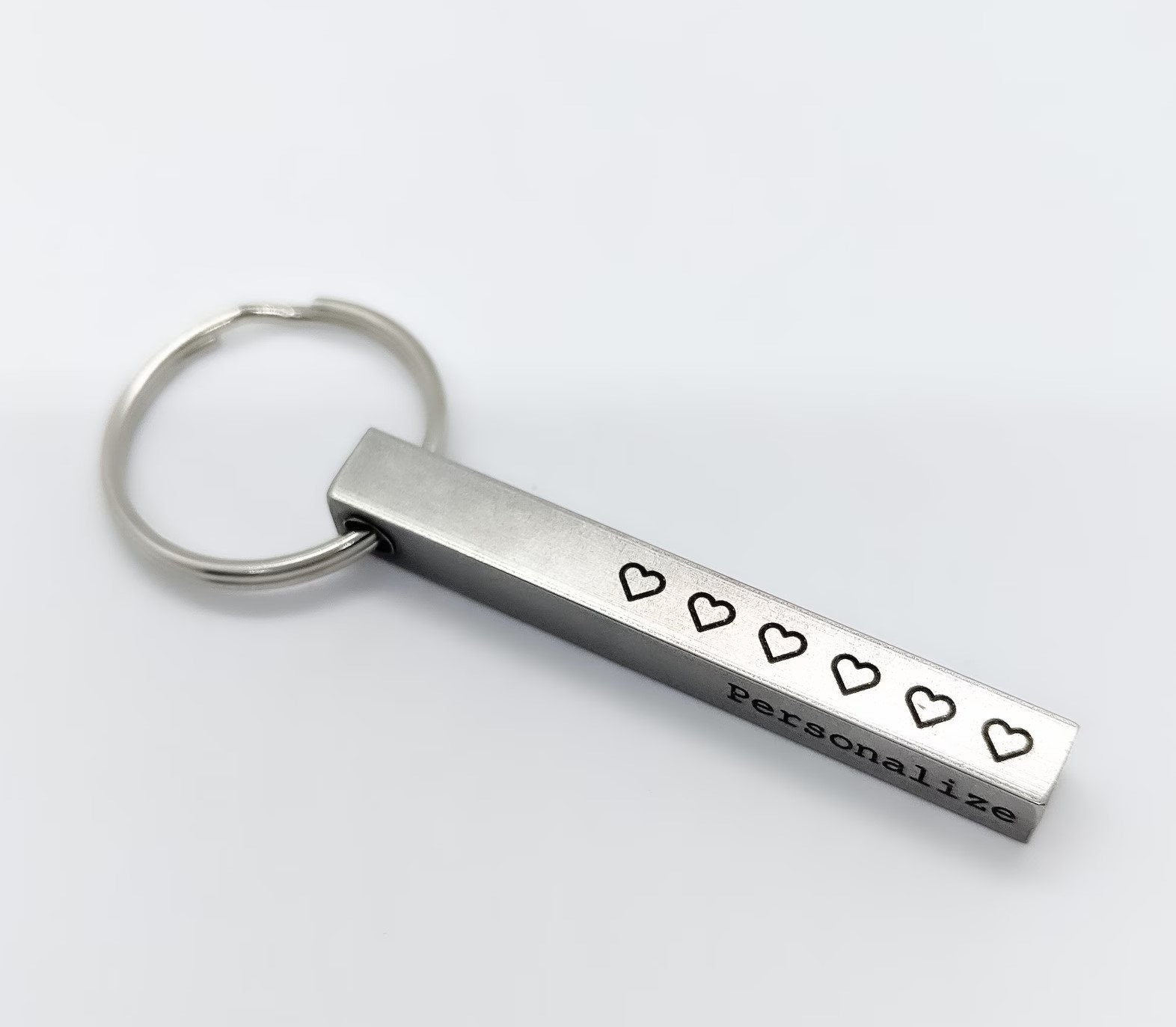 Stainless Steel Custom Engraved Metal Bar Keychain Personalized Gift ...