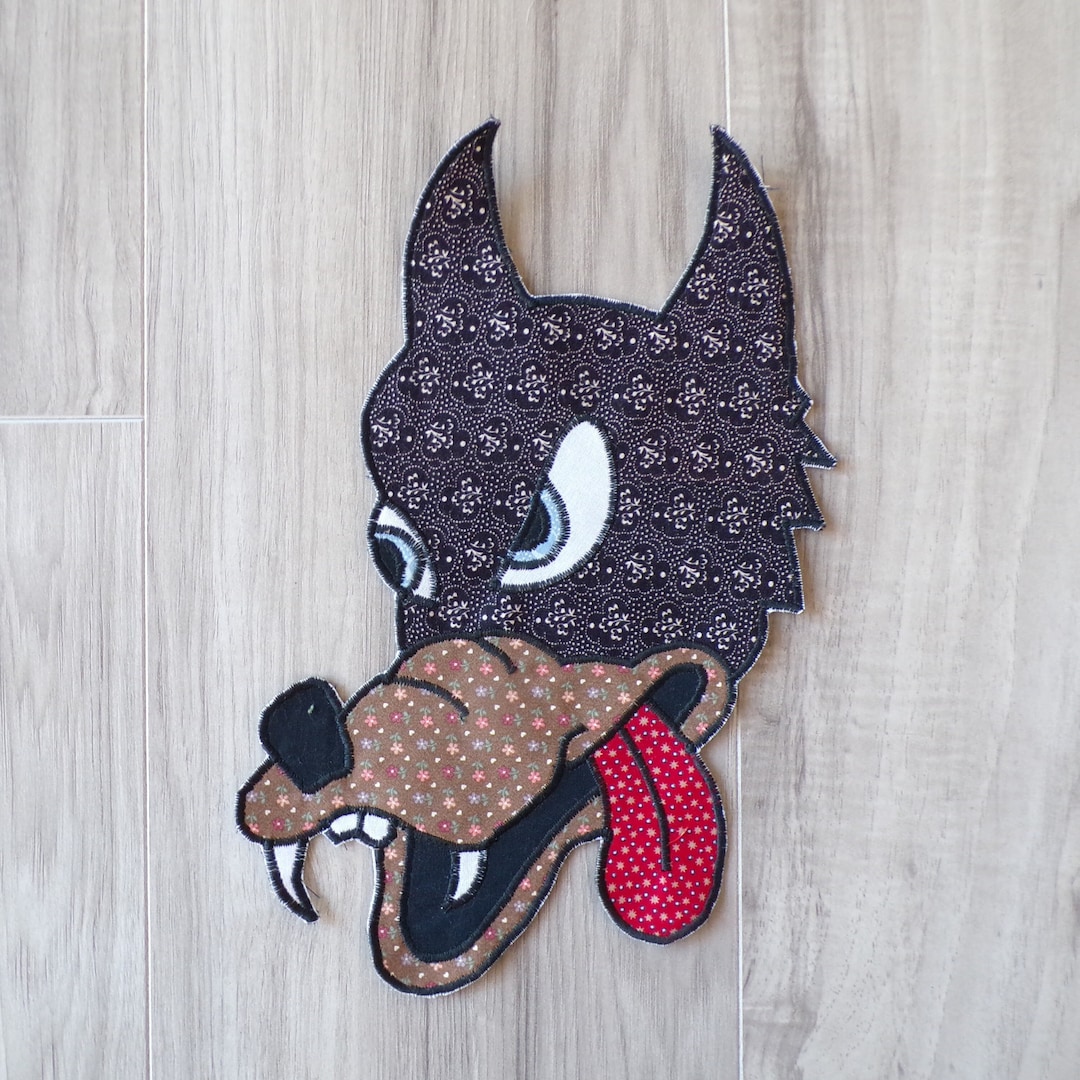 Jerry Garcia Wolf Large Handmade Applique Patch 11 X 7 Dire Wolf Jerry ...