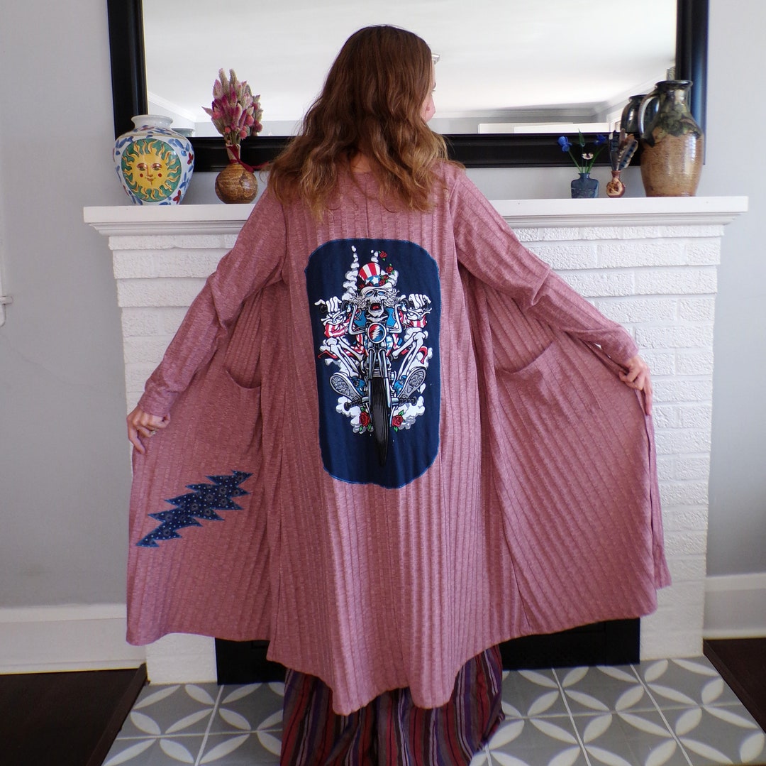 Upcycled Grateful Dead Inspired Long Sleeve Duster Robe Size Large ...