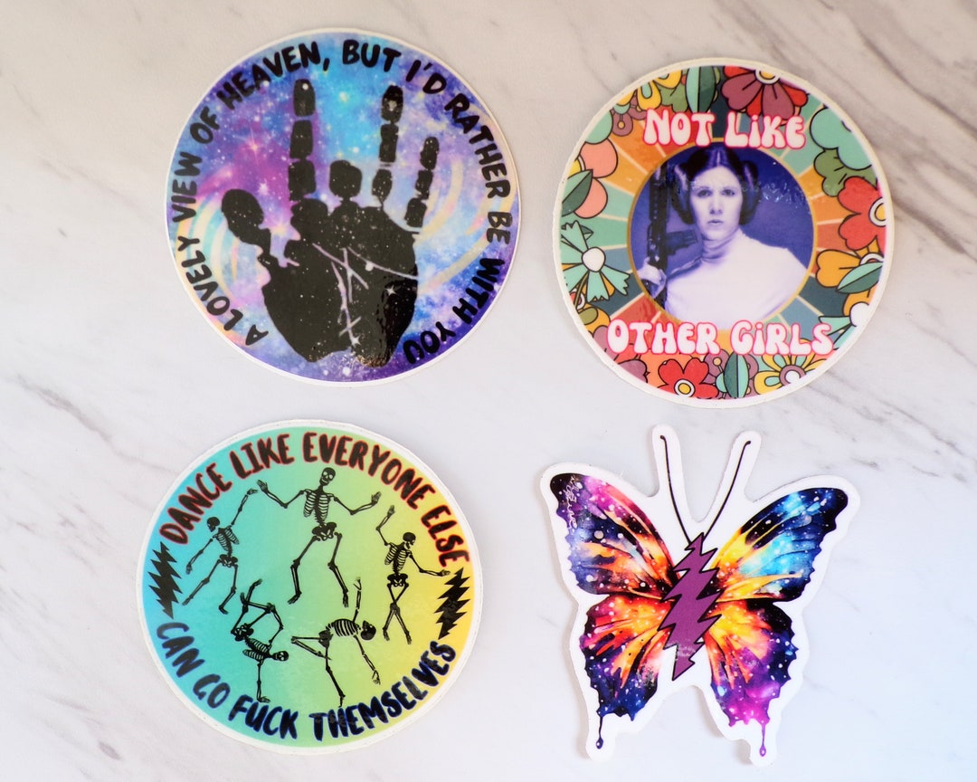 4 Pack Grateful Dead Inspired Vinyl Stickers 3 Deadhead Dead and Co ...