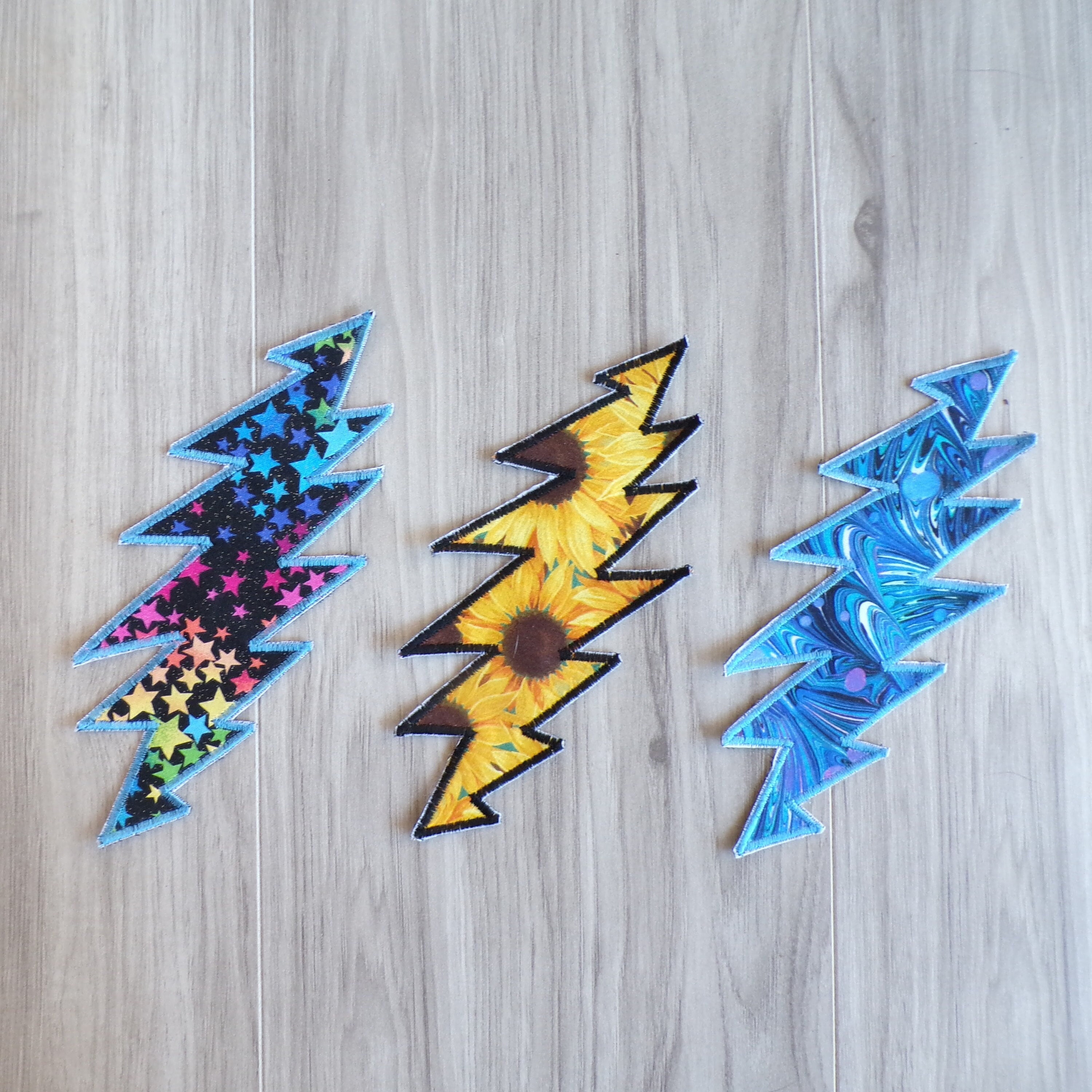 Grateful Dead Bolt Handmade Applique Patch 7.5 X 3 Grateful Dead 13 ...