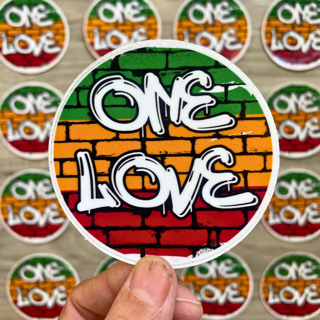 One Love Bob Marley Sticker | 3" Round Waterproof Vinyl Sticker - Etsy
