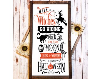 When Witches Go Riding Sign | Etsy