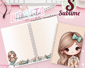Pack of Digital Teacher Notebooks and Covers Ready to Print Half Letter ...