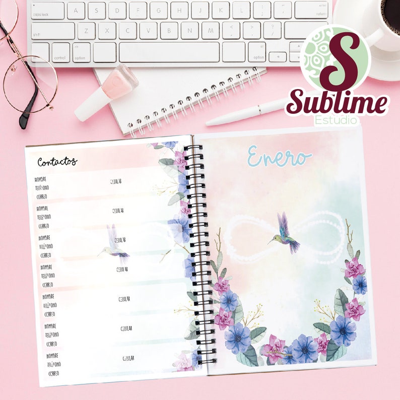 Colibri Daily Planner Digital Printable, Medium Legal Size Print ...