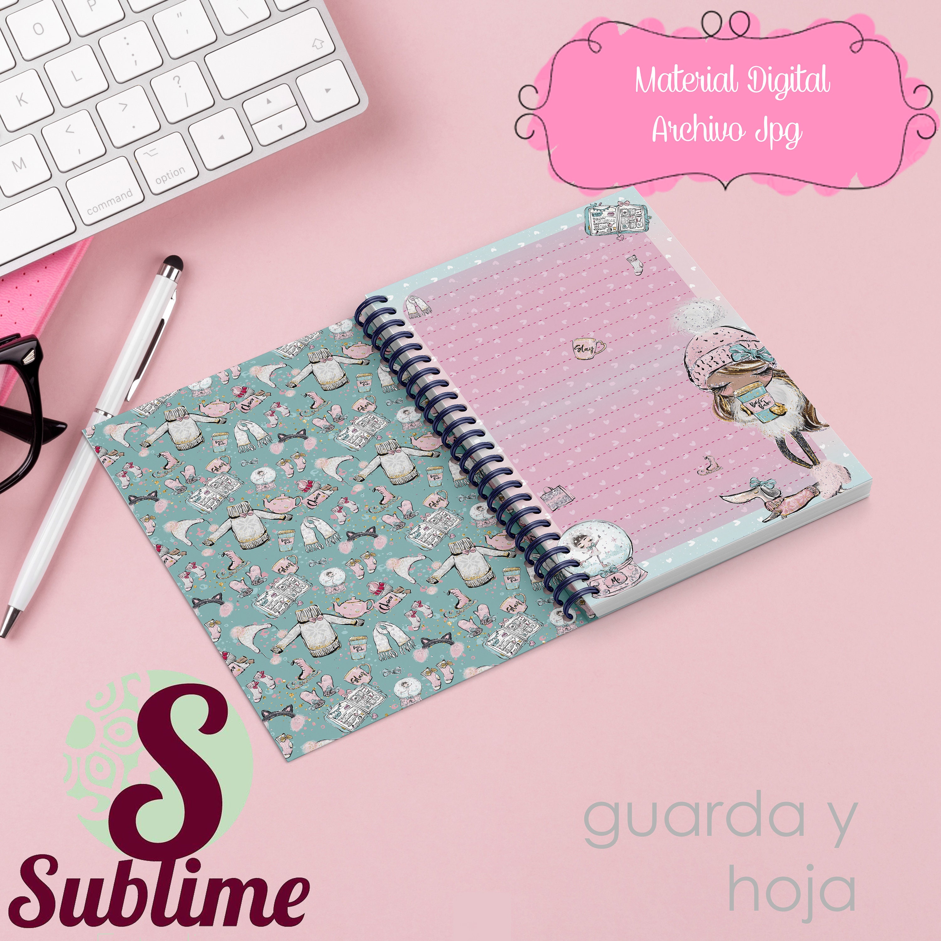 Libreta digital para imprimir chicas invierno, notebook winter girls ...