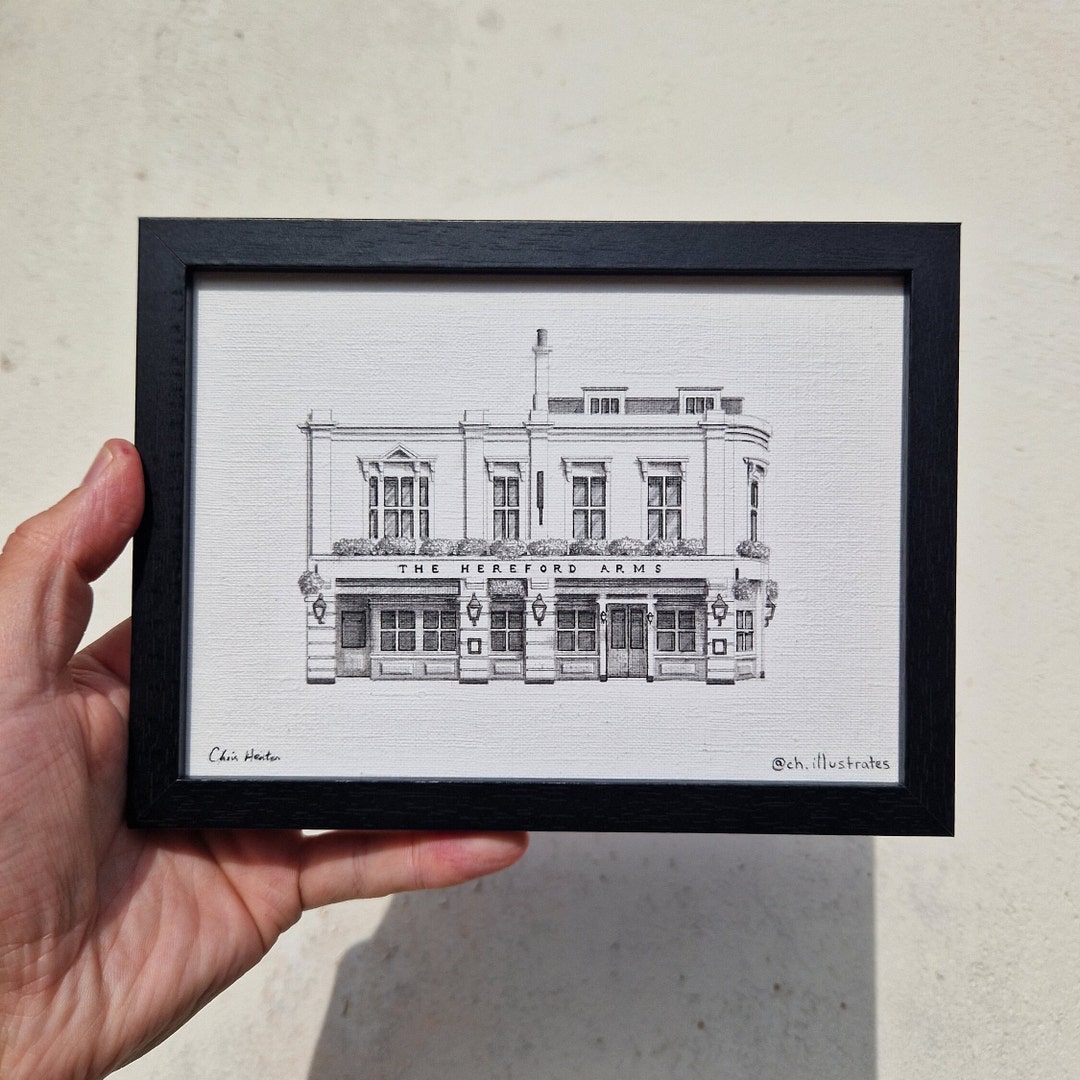 Pub Drawing | Custom Architectural Drawing | Pencil Illustration - Etsy