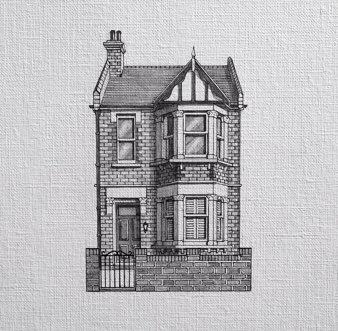 House Drawing | Custom Architectural Drawing | Pencil Illustration - Etsy