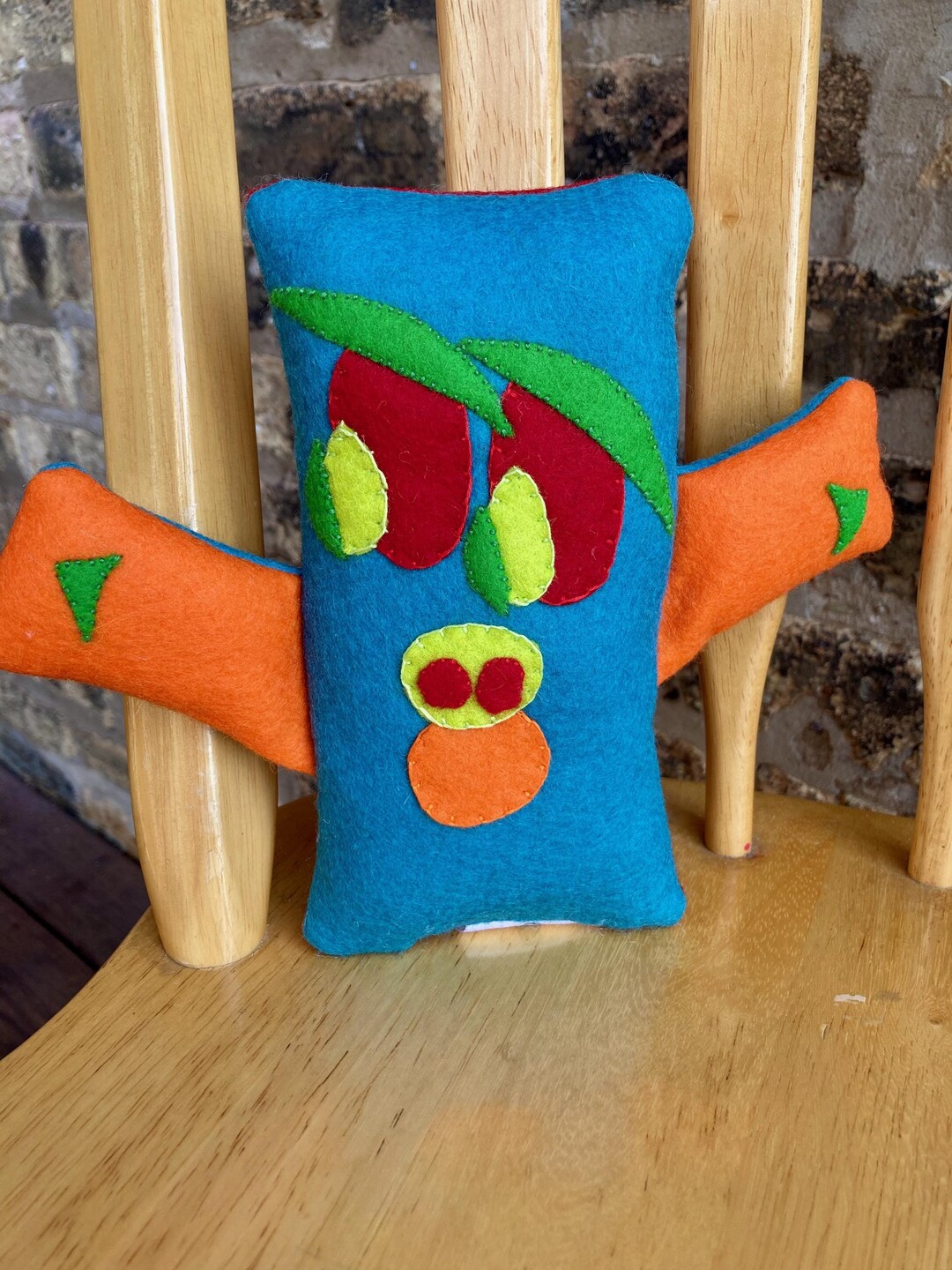 Lou a Medium Sized Blue Plush Monster - Wool Felt Stuffie - Plushie ...