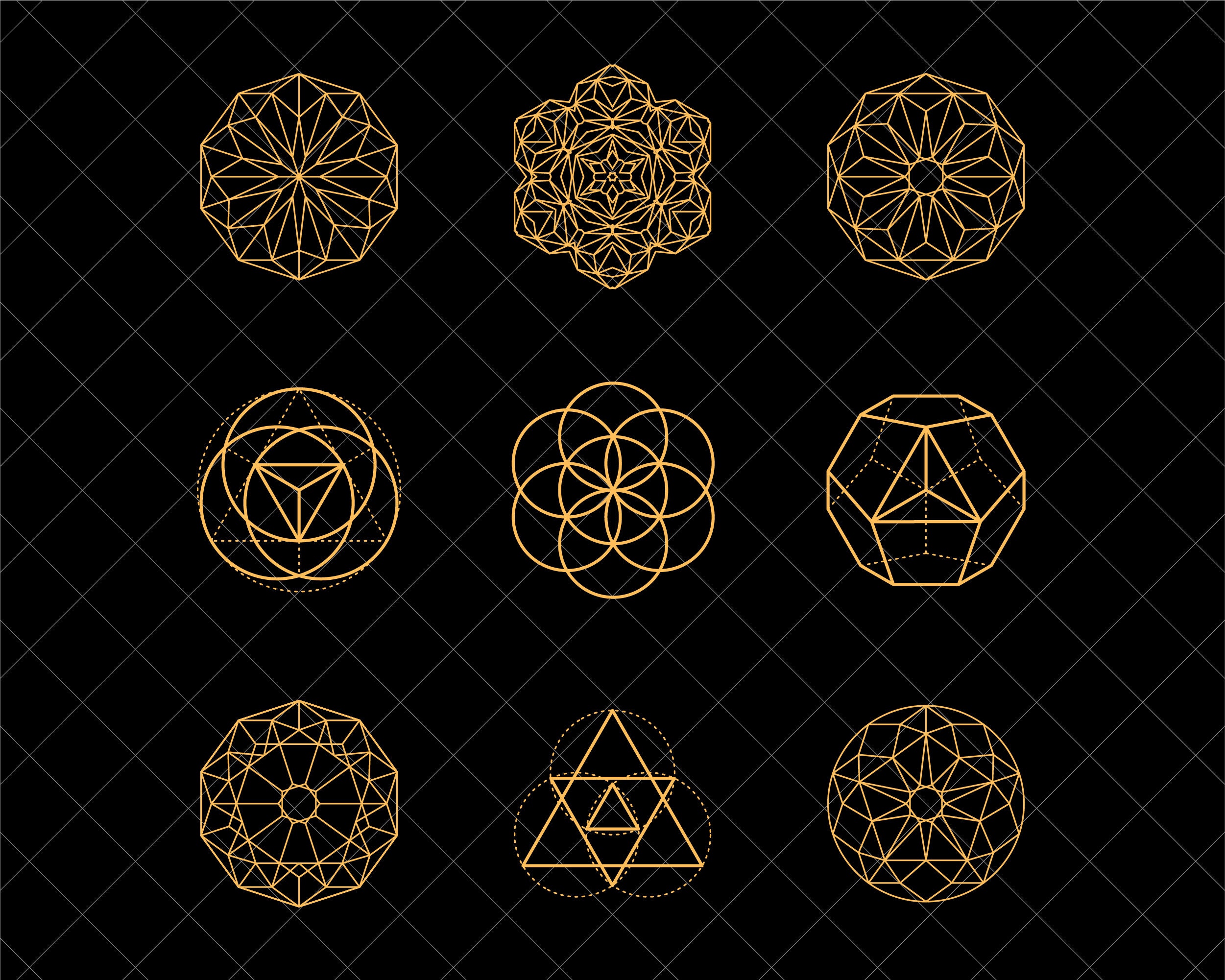 Vector Sacred Geometry Illustration Set. Sacred Geometry SVG - Etsy UK