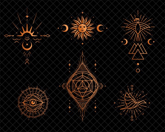 Vector Sacred Geometry Illustration Set SVG JPG PNG - Etsy