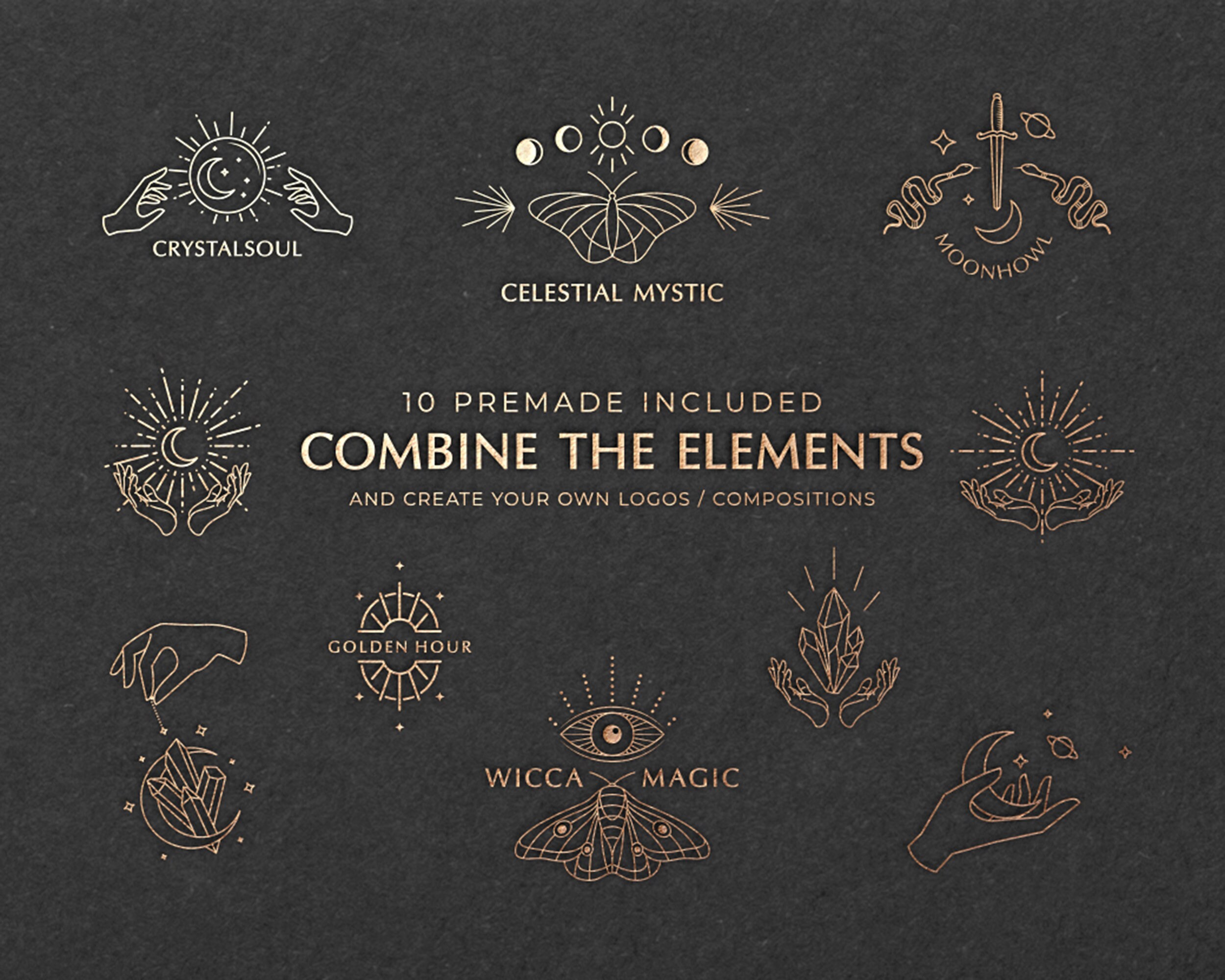 Magic & Celestial Vector Icon Set. Mystic Witch Clip Art. - Etsy