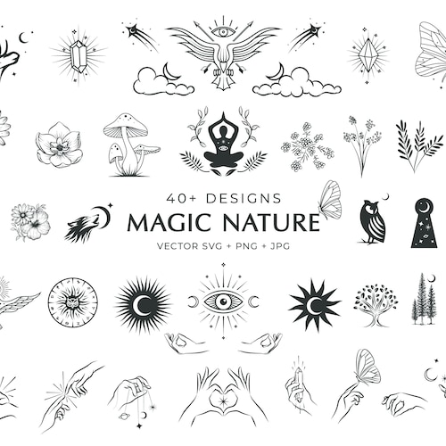 Magic & Celestial Vector Icon Set. Mystic Witch Clip Art. - Etsy