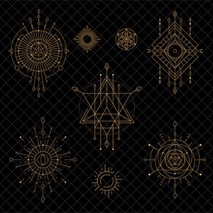 Vector Sacred Geometry Illustration Set SVG JPG PNG - Etsy