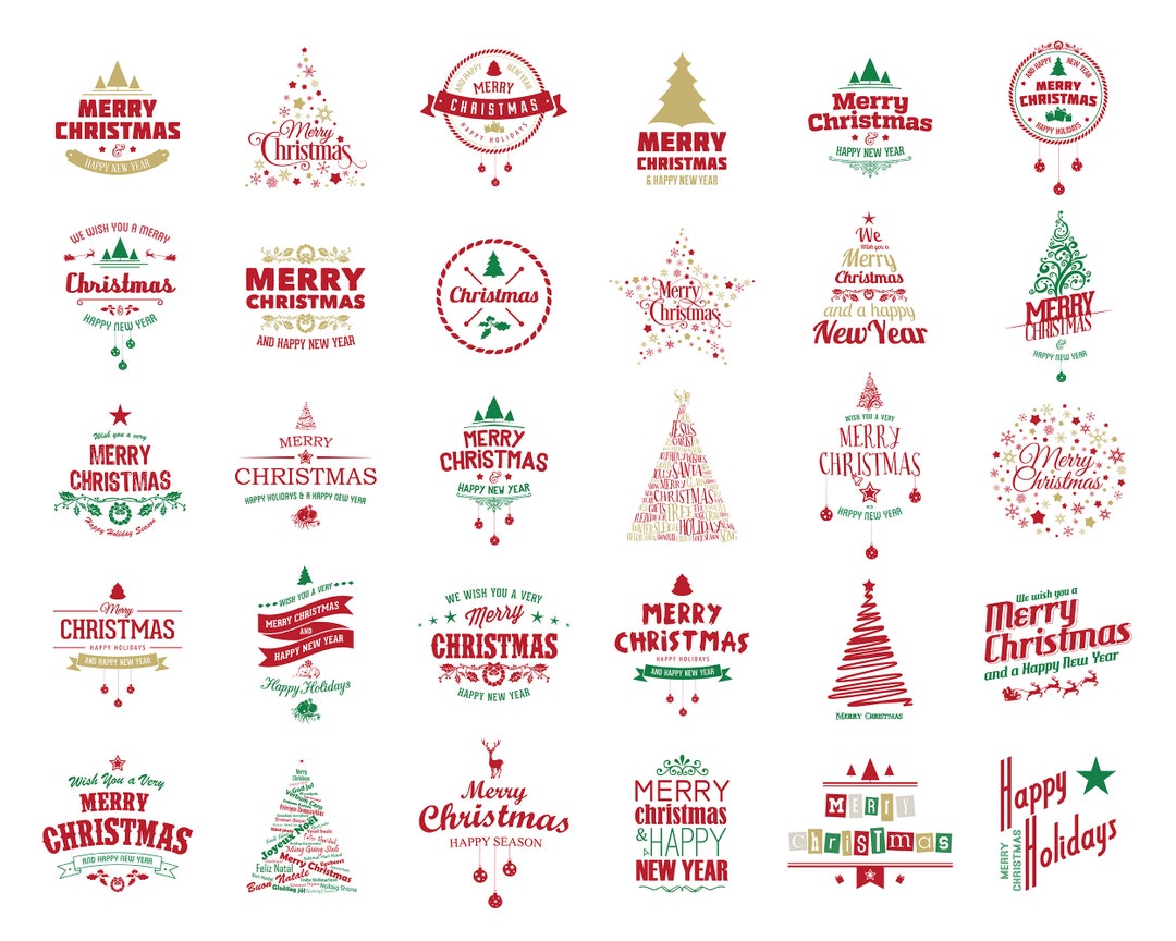 Christmas Vector Icon Set. 30 Christmas Svg Labels and - Etsy