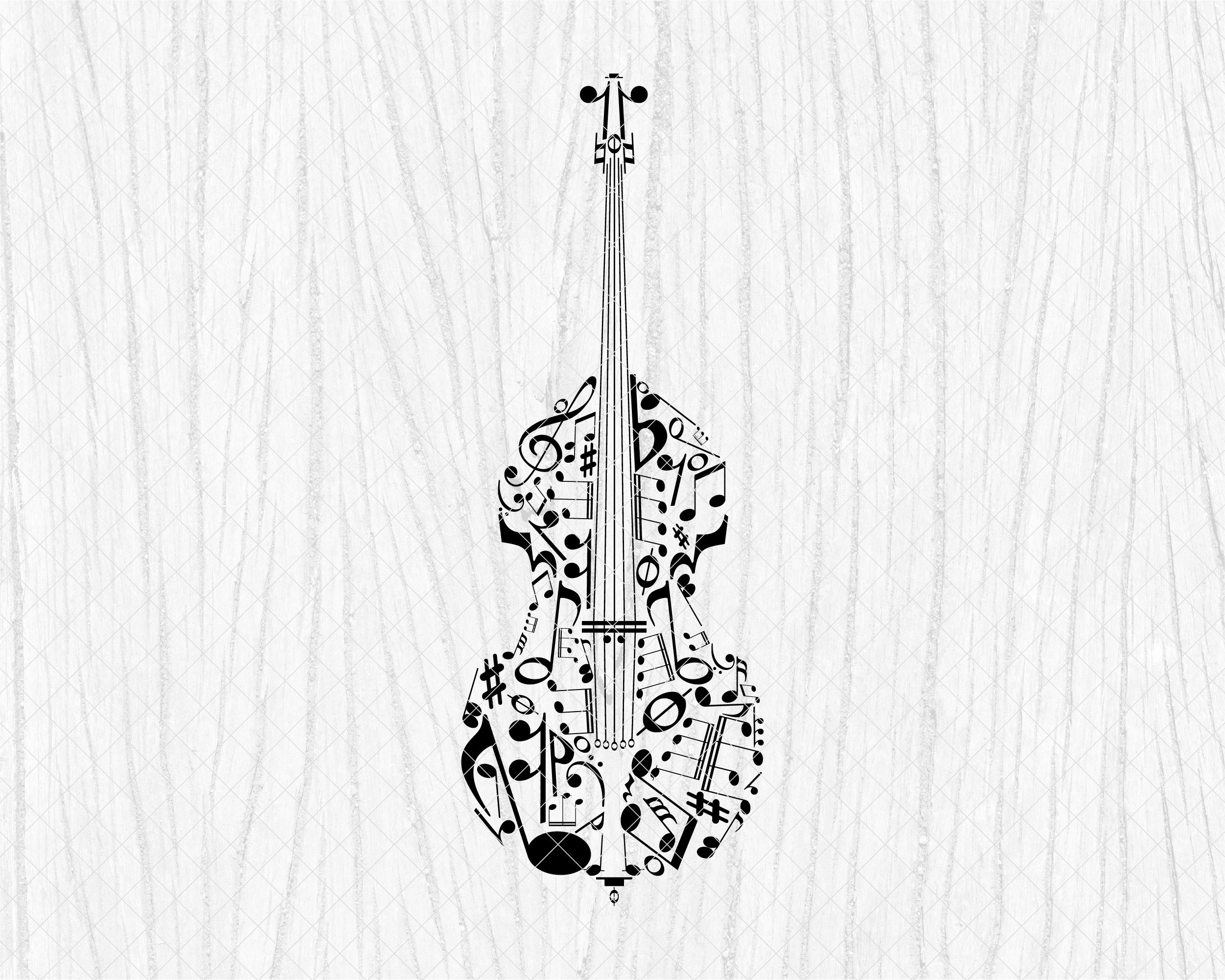 Double Bass Instrument Drawing